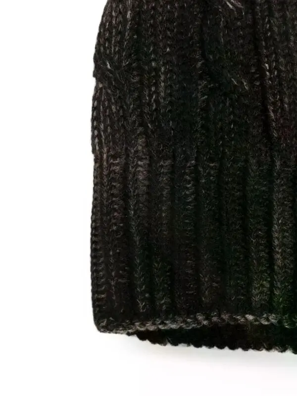 Avant Toi Cable-knit Ribbed-trim Beanie Hat