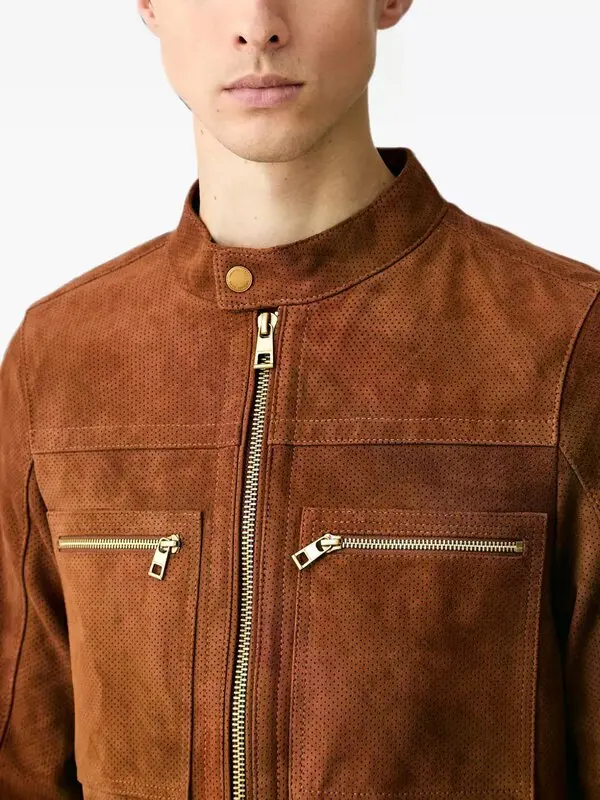 Michael Kors Suede Double-zip Racer Jacket