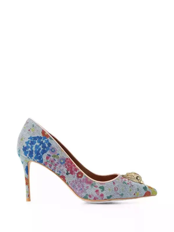 Kurt Geiger Floral-print Crystal-embellished Pumps - Blue