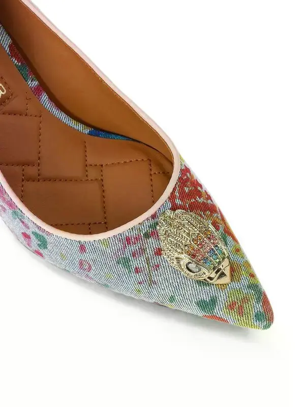 Kurt Geiger Floral-print Crystal-embellished Stiletto Pumps