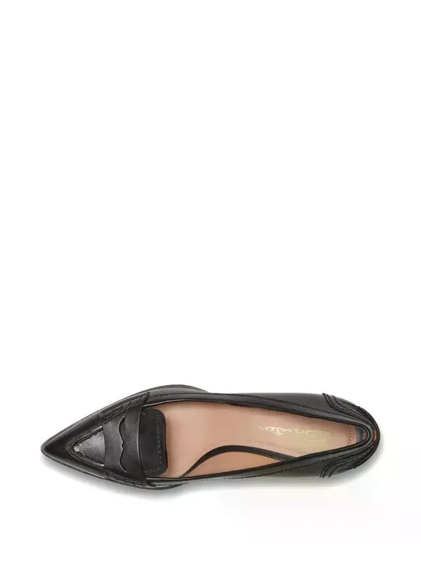 Santoni Pointed-toe Penny-strap Pumps