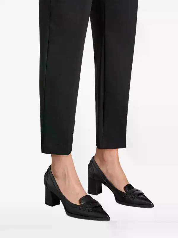 Santoni Pointed-toe Penny-strap Pumps
