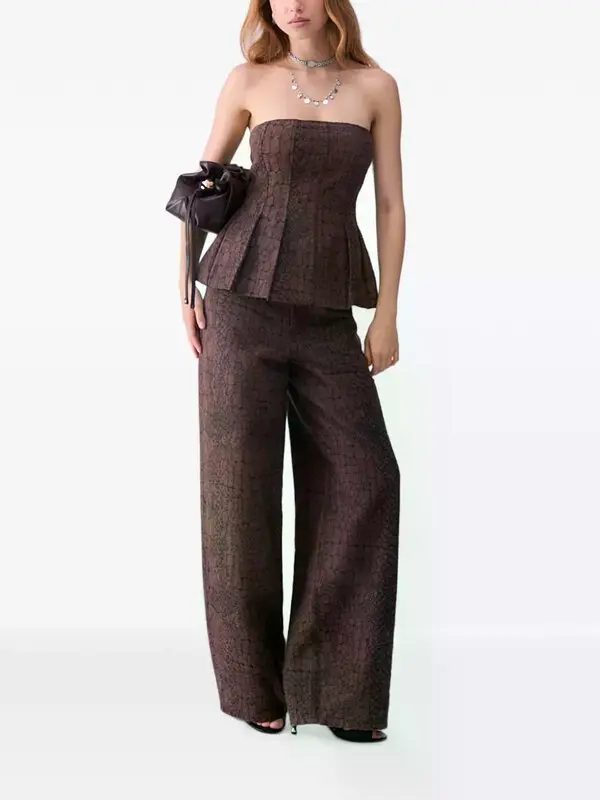 Liu Jo Balloon Jacquard Trousers - Brown