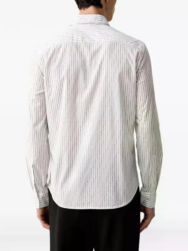 Michael Kors Logo Pinstripe Stretch Cotton Shirt