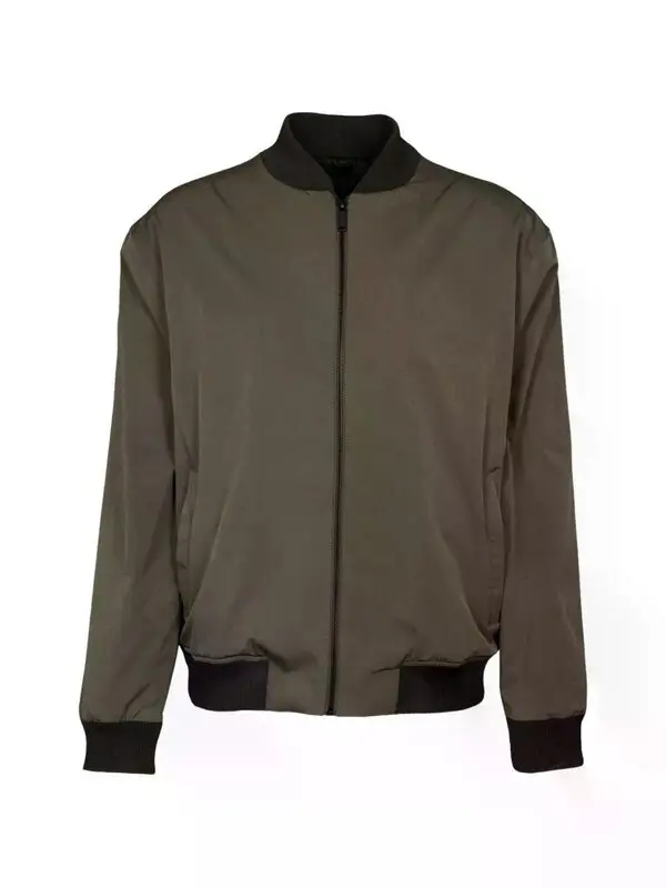 Karl Lagerfeld Ribbed-trim Zip-up Bomber Jacket