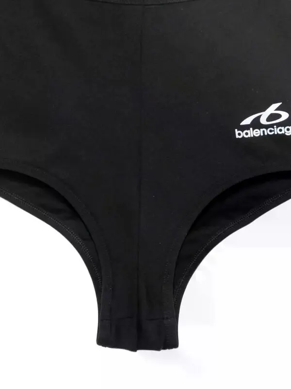 Balenciaga Logo Print High-waisted Shorts