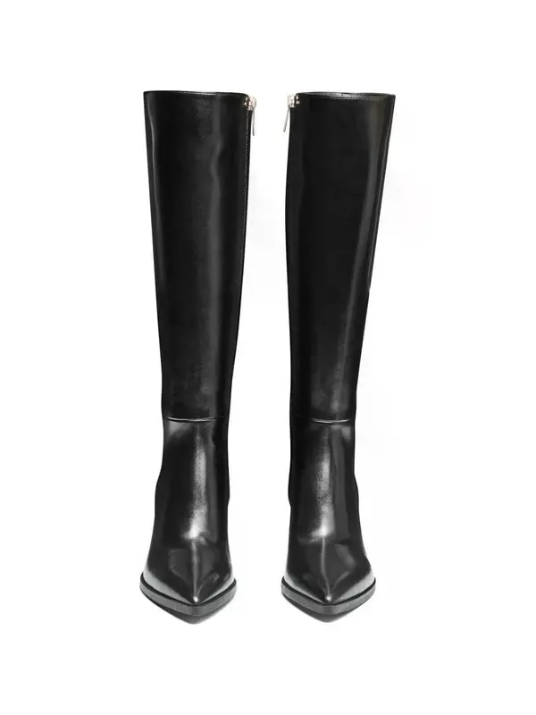 Santoni Pointed-toe Block-heel Boots