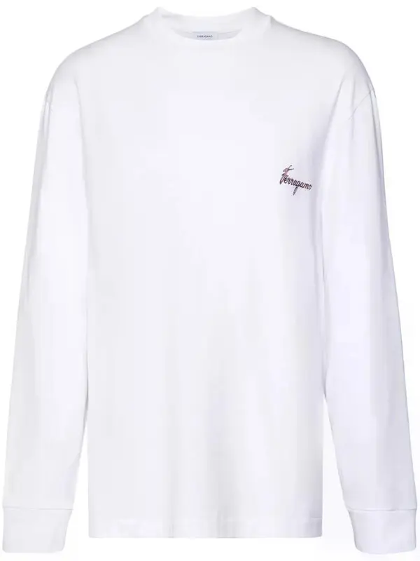 FERRAGAMO Botanical-print Long-sleeved T-shirt