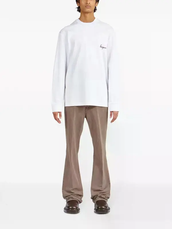 FERRAGAMO Botanical-print Long-sleeved T-shirt