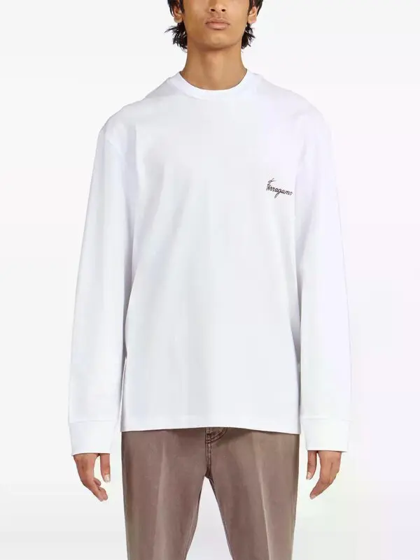 FERRAGAMO Botanical-print Long-sleeved T-shirt