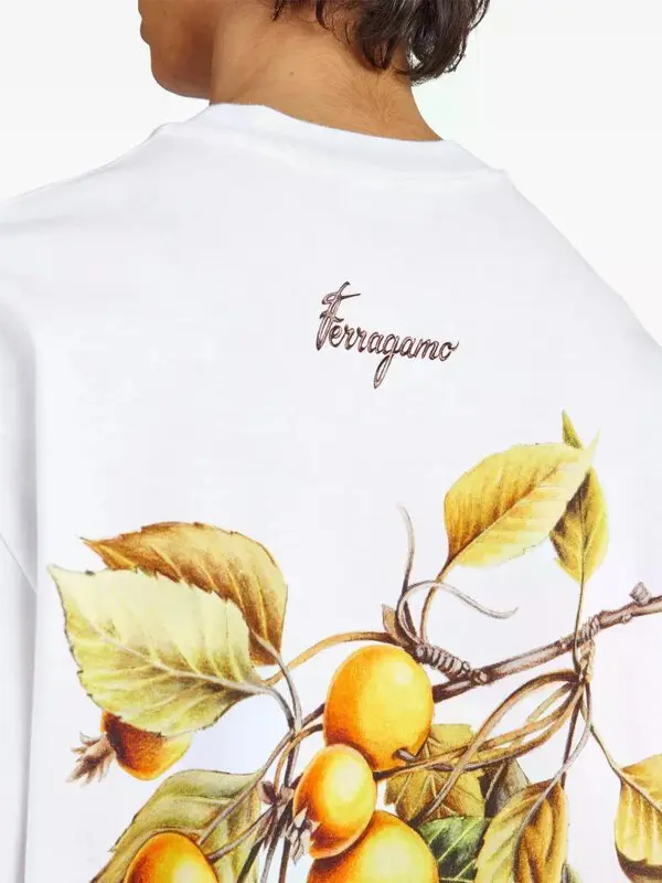FERRAGAMO Botanical-print Long-sleeved T-shirt
