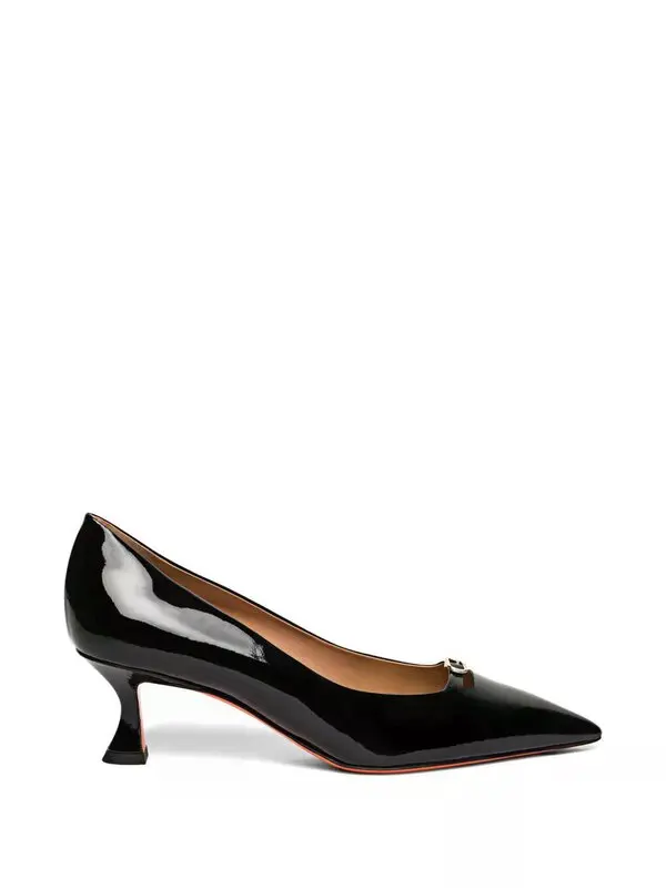 Santoni Patent Leather Buckle-detail Pumps