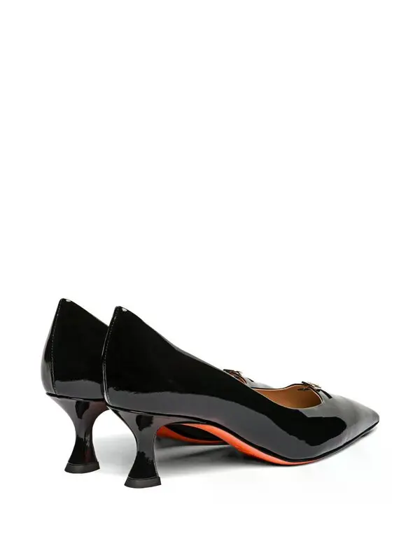 Santoni Patent Leather Buckle-detail Pumps