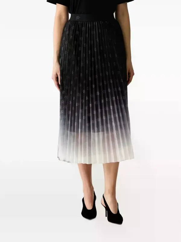 Karl Lagerfeld Logo-print Pleated Midi Skirt