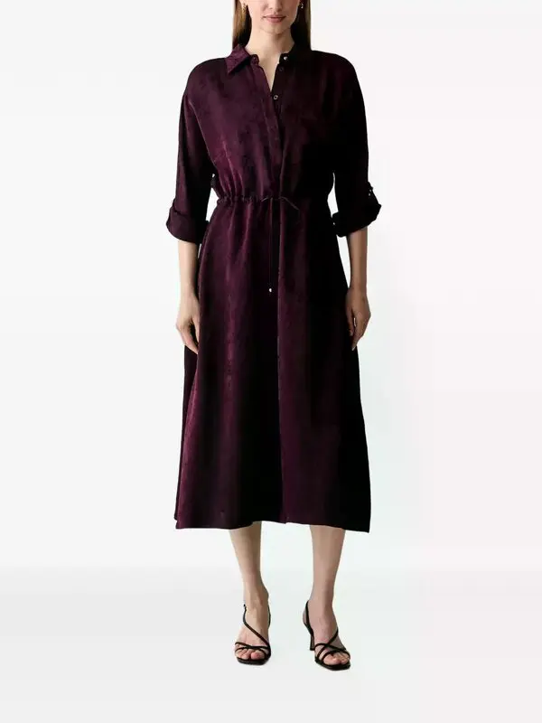 Liu Jo Floral Jacquard Button-up Midi Dress