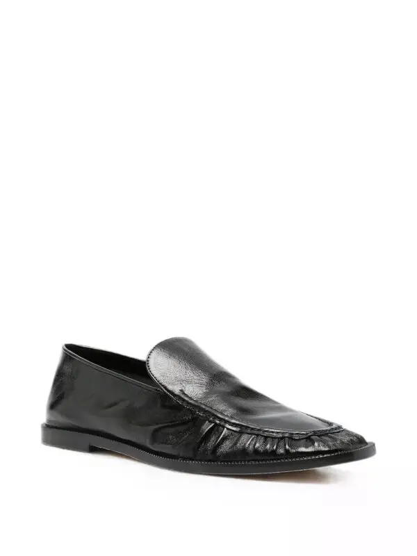 ALYSI Gathered Leather Loafers