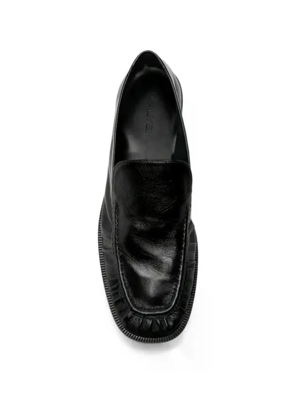 ALYSI Gathered Leather Loafers