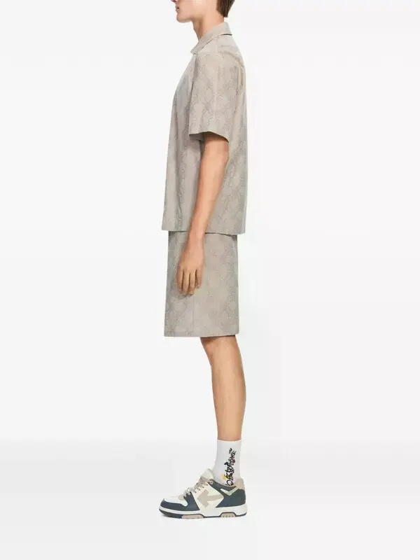 Off-White Arrow Monogram Bowling Shorts - Neutrals
