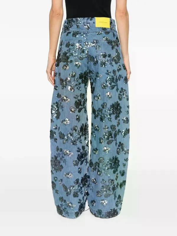 MARQUES' ALMEIDA Sequin-embroidered Jeans