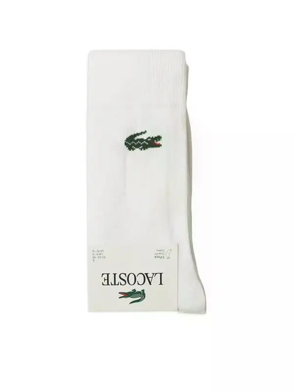 Lacoste Logo Intarsia Ribbed Socks Pack Of Three