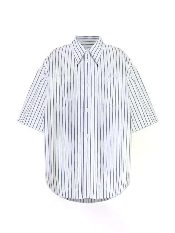 AMI Paris De Coeur Striped-pattern Shirt - White