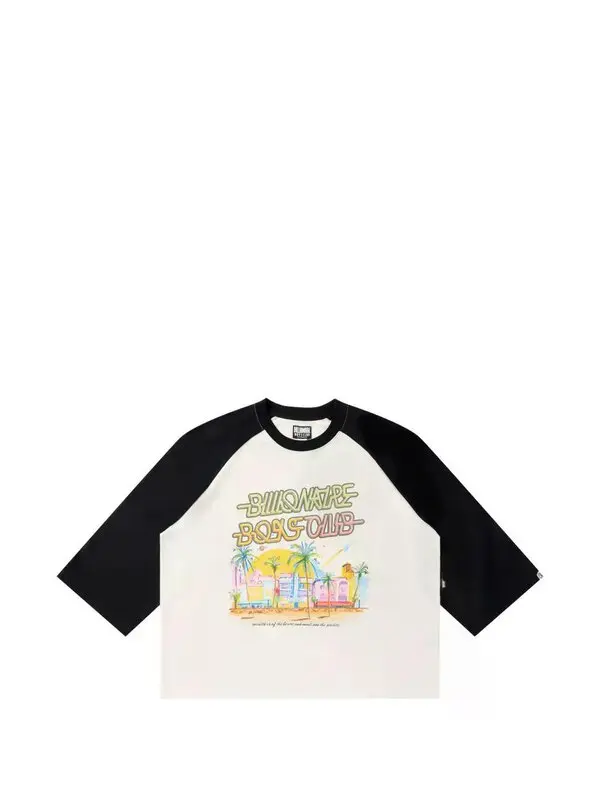 BILLIONAIRE BOYS CLUB Miami Ss Knit Raglan-sleeve T-shirt - White