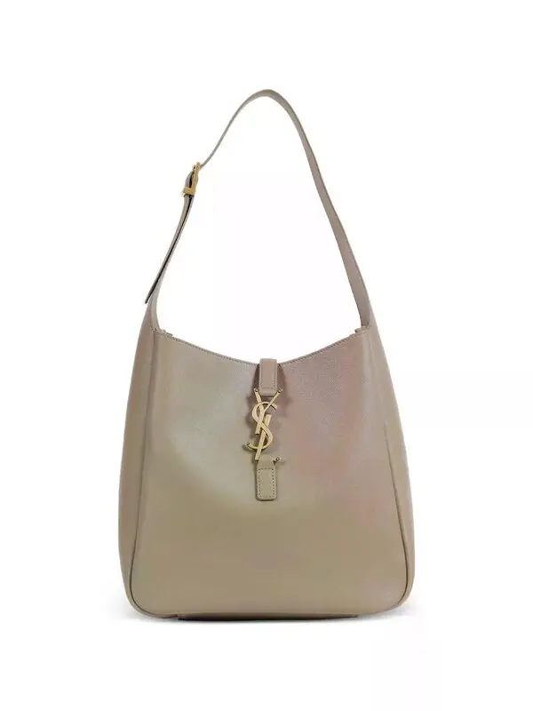Saint Laurent Le 5 À 7 Leather Shoulder Bag - Neutrals