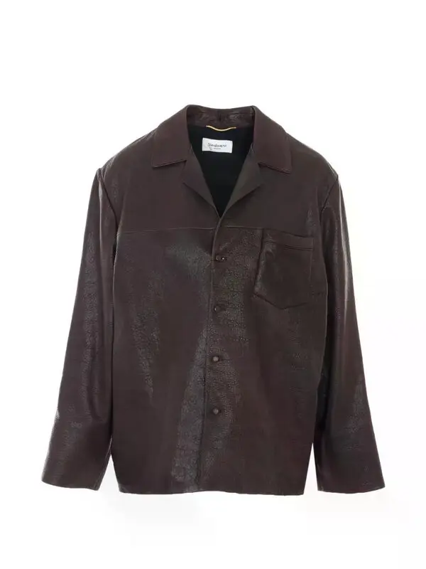 Saint Laurent Button-up Leather Jacket