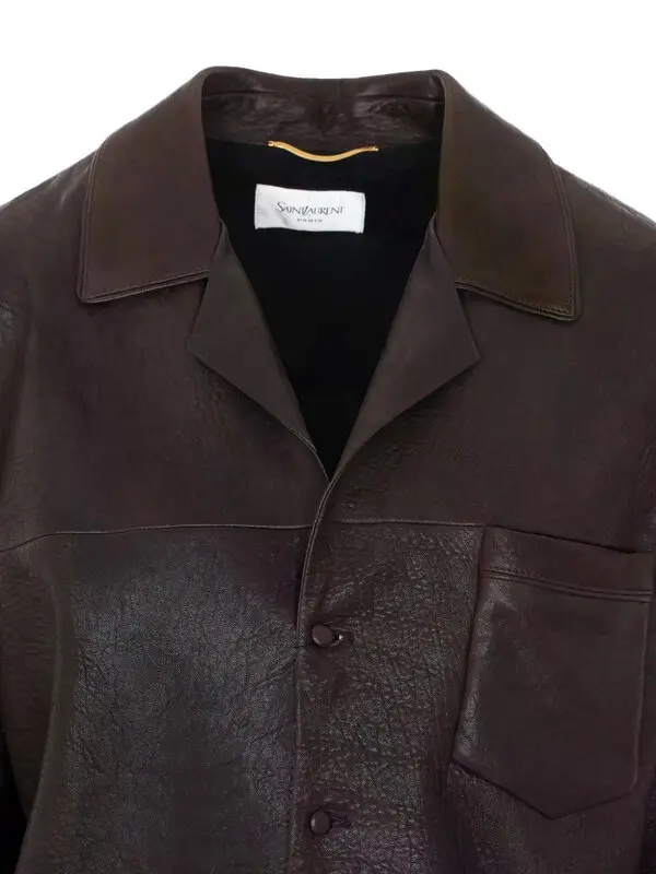 Saint Laurent Button-up Leather Jacket