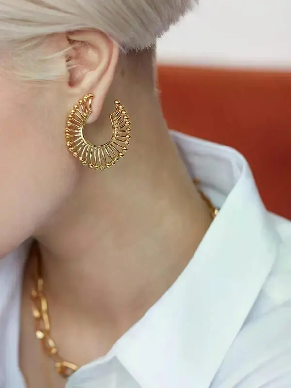 OTTOMAN HANDS Milena Beaded-edge Earrings - Gold