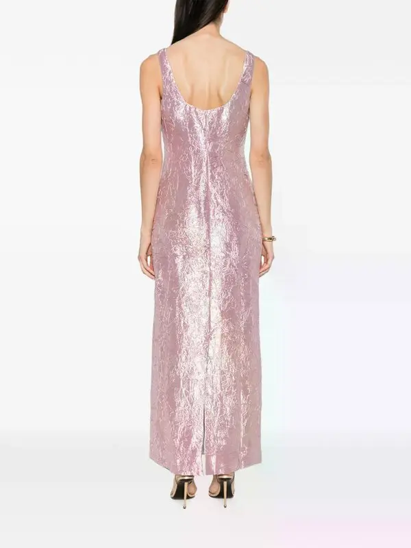 Versace Crushed-effect Buckled-straps Gown