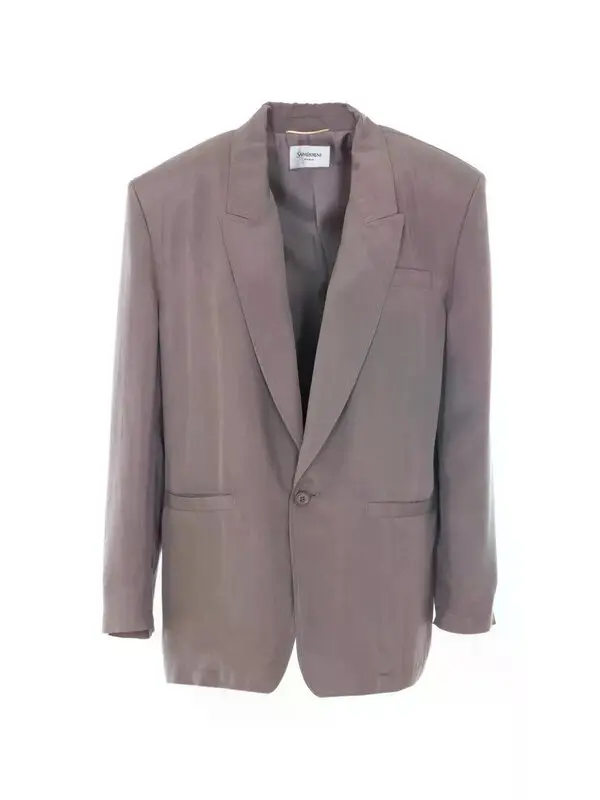 Saint Laurent Peak-lapel Silk Blazer