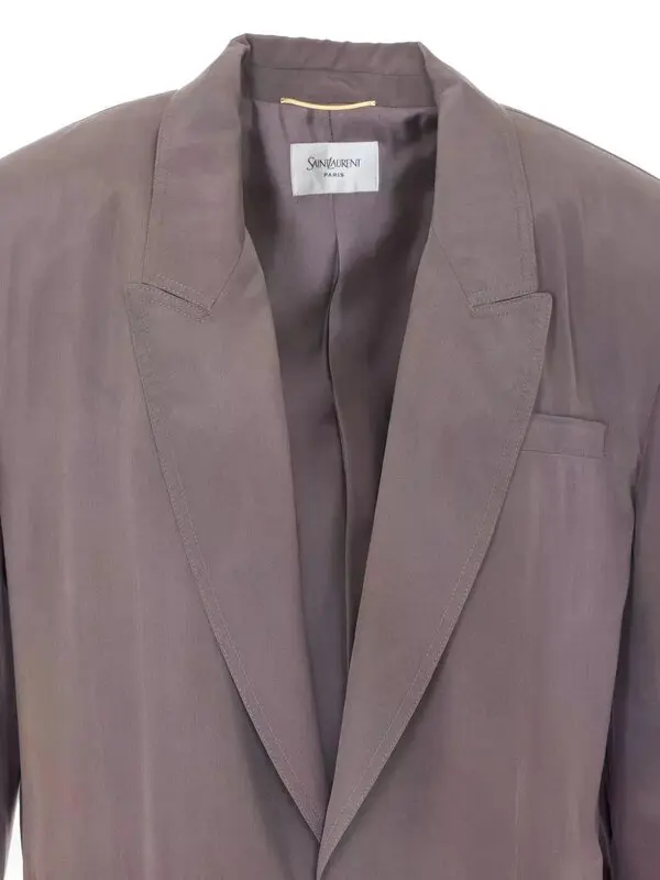 Saint Laurent Peak-lapel Silk Blazer