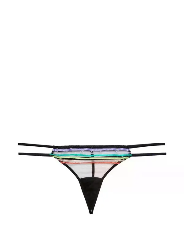 FLEUR DU MAL Taste Le Rainbow V-string Thong - Black