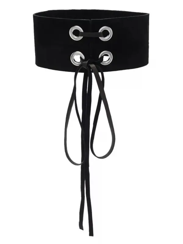MANOKHI Mira Leather Choker Necklace - Black