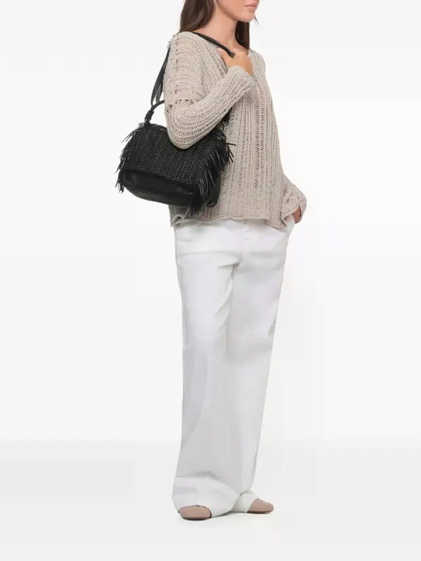 REPTILE'S HOUSE Vasia Braided Tote Bag With Fringe Detailing
