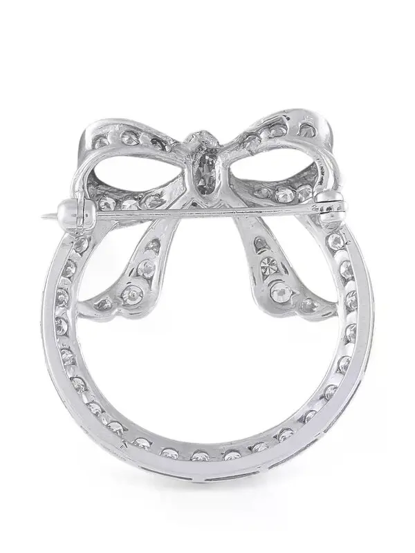 LB EXCLUSIVE Platinum Diamond Bow Brooch