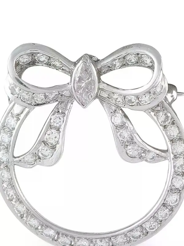 LB EXCLUSIVE Platinum Diamond Bow Brooch