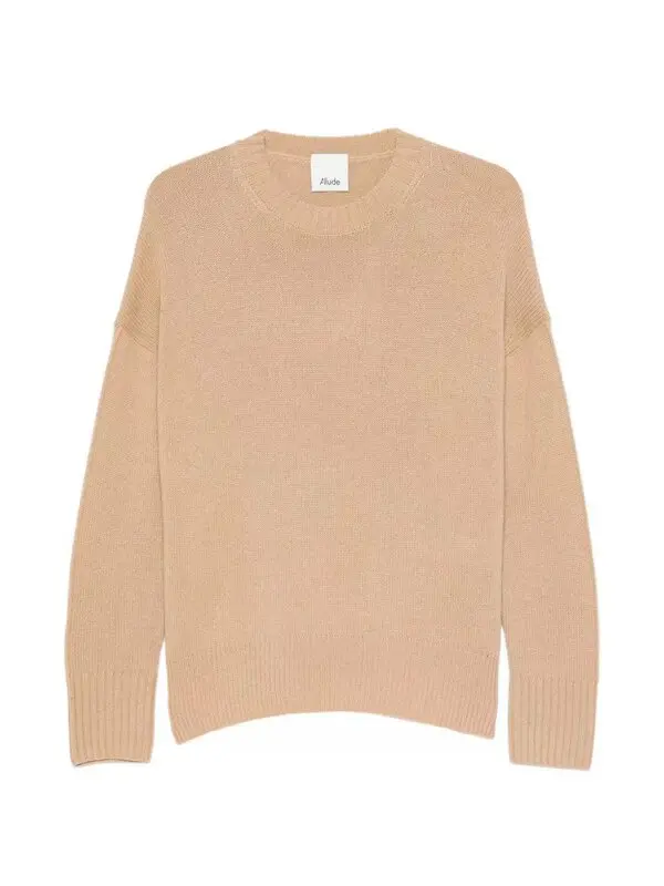 ALLUDE Ribbed-knit Crew-neck Sweater - Neutrals