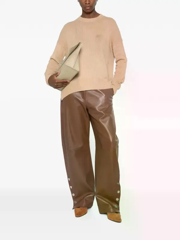 ALLUDE Ribbed-knit Crew-neck Sweater - Neutrals