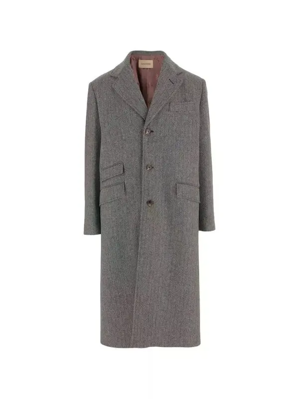 Valentino Garavani Herringbone-pattern Virgin Wool Coat