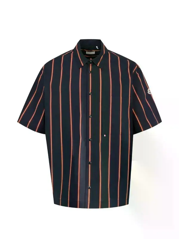 Moncler Striped Cotton Short-sleeve Shirt