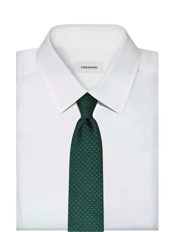FERRAGAMO Archi-print Silk Neck Tie