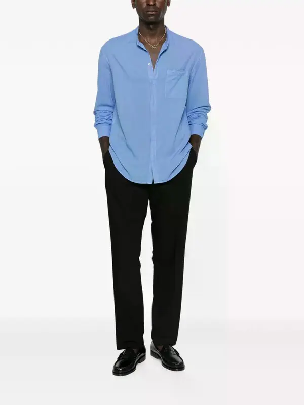 Emporio Armani Mandarin-collar Chest-pocket Shirt