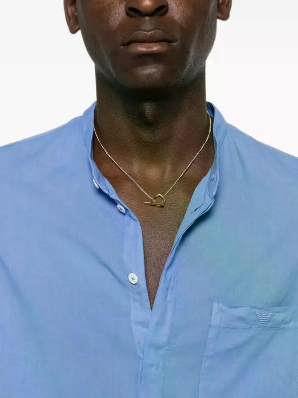 Emporio Armani Mandarin-collar Chest-pocket Shirt