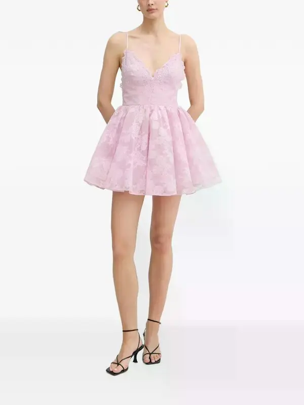 Bardot Orelia Lace-overlaid Flared Mini Dress