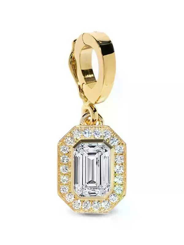 AZLEE Silhouette Diamond Emerald-cut Pendant - Gold