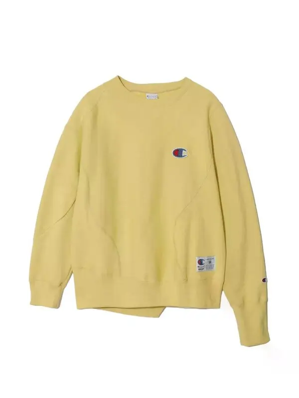 Undercover X Champion Logo-patch Asymmetric Sweatshirt - Yellow