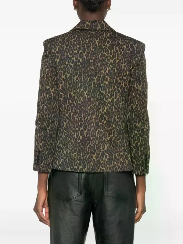 R13 Leopard-print Buttoned Blazer