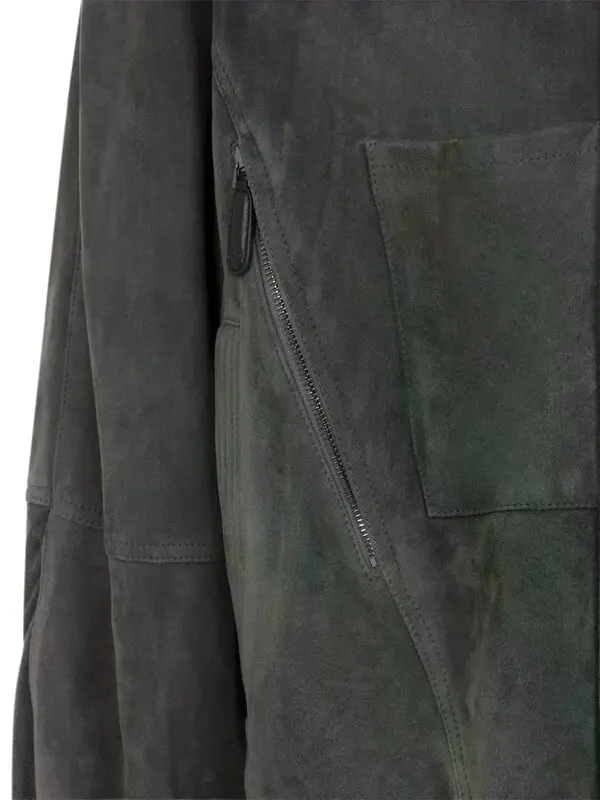 Giorgio Armani Suede-finish Button-up Leather Jacket